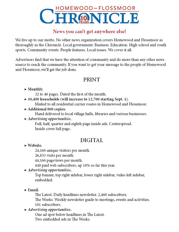 Chronicle media kit - HF Chronicle